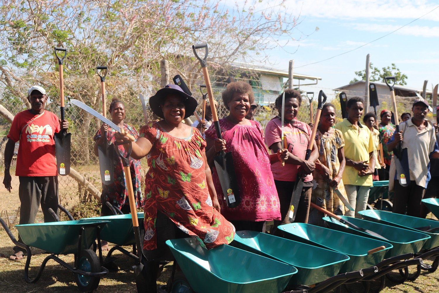 Lead farmers receive agricultural training and farming tools from the ...