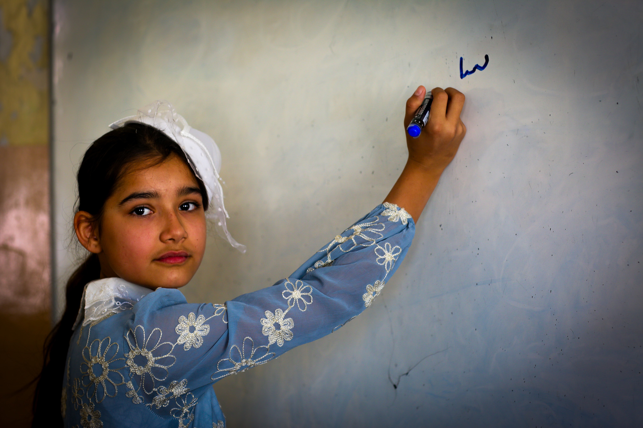 Buthaina Gains Confidence Writing on the Board | Iraq | World Vision ...