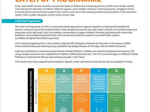 WORLD VISION TECHNICAL INFORMATION | Education | World Vision International