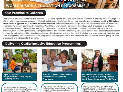WORLD VISION TECHNICAL INFORMATION | Education | World Vision International