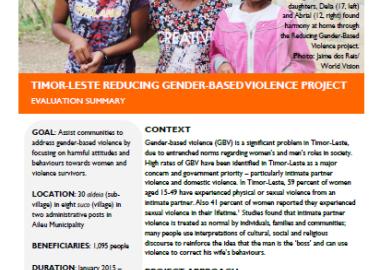 Reducing Gender-Based Violence Project Evaluation Summary | World ...
