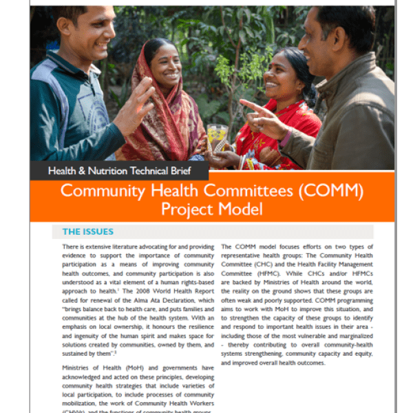 Community Health Committees (COMM) Technical brief | Health | World ...