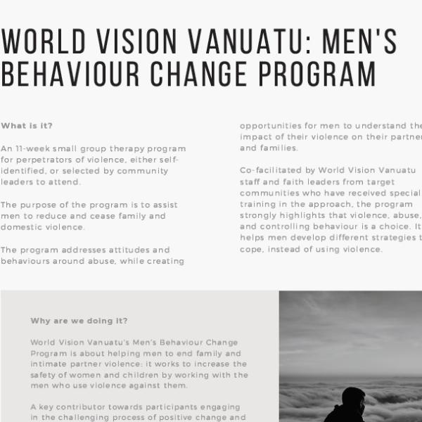 Men's Behaviour Change Program | Vanuatu | World Vision International