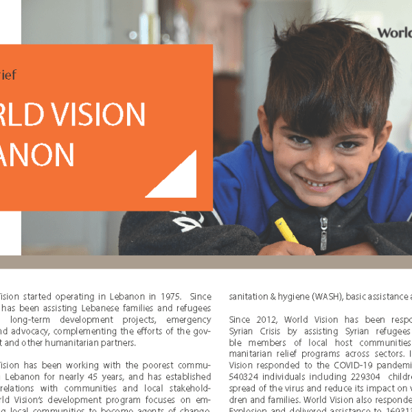 World Vision Lebanon Country Brief - FY21 | Lebanon | World Vision ...