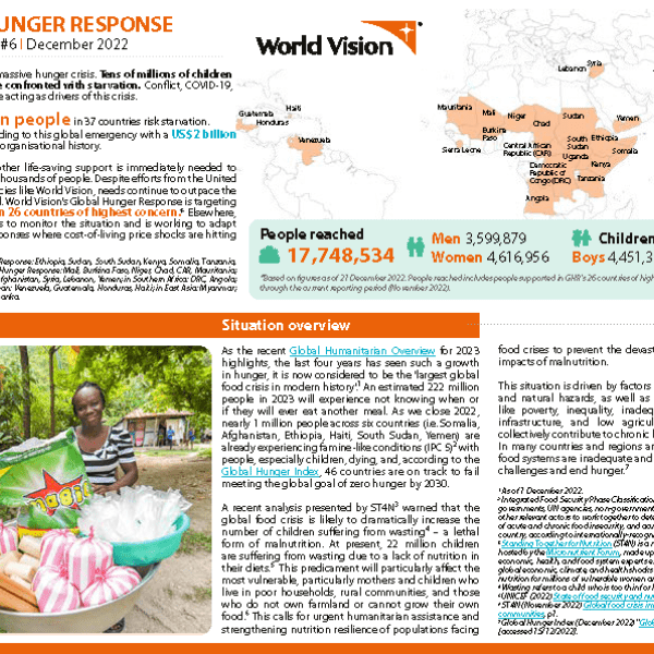 Global Hunger Response Situation Update - 30 December 2022 | Global ...