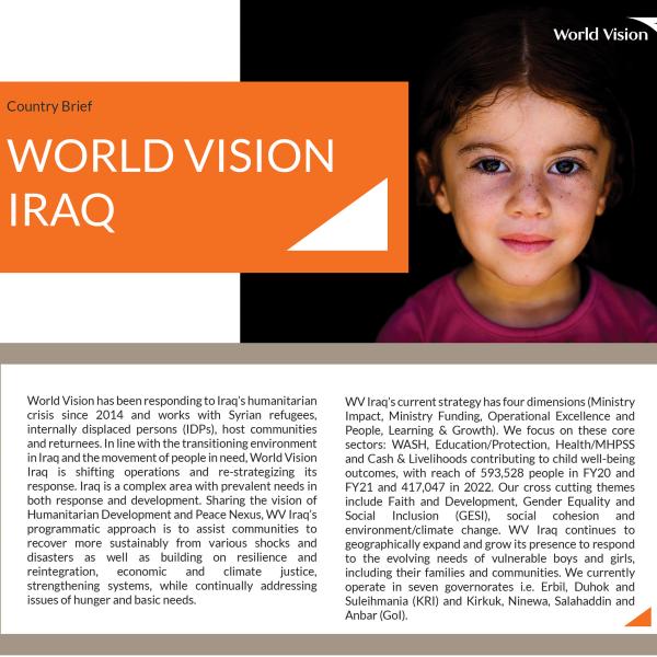 World Vision Iraq Country Brief - FY22 | Iraq | World Vision International