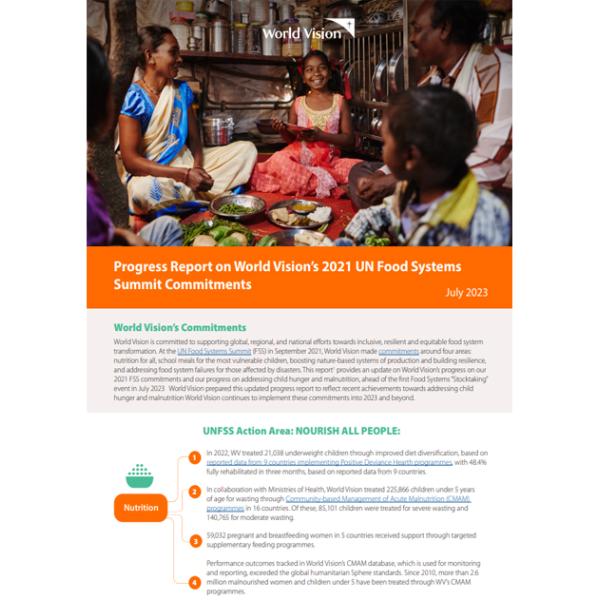 Progress Report on World Vision’s 2021 UN Food Systems Summit ...