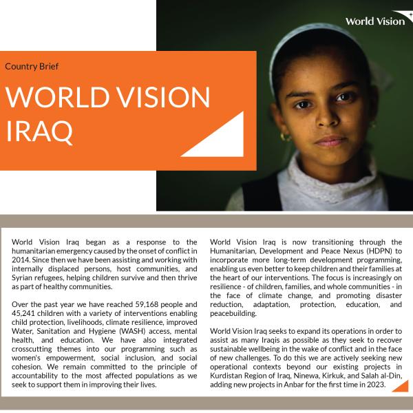 World Vision Iraq Country Profile FY23 | Iraq | World Vision International