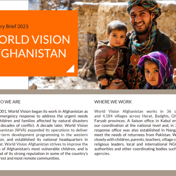 World Vision Afghanistan Country Brief - FY23 | World Vision International