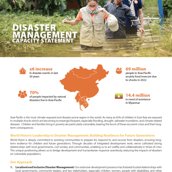 East Asia Capacity Statement | Disaster Management | World Vision East ...