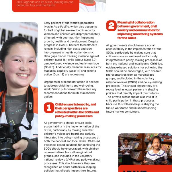 World Vision’s Call to Action for the 12th Asia Pacific Forum on ...