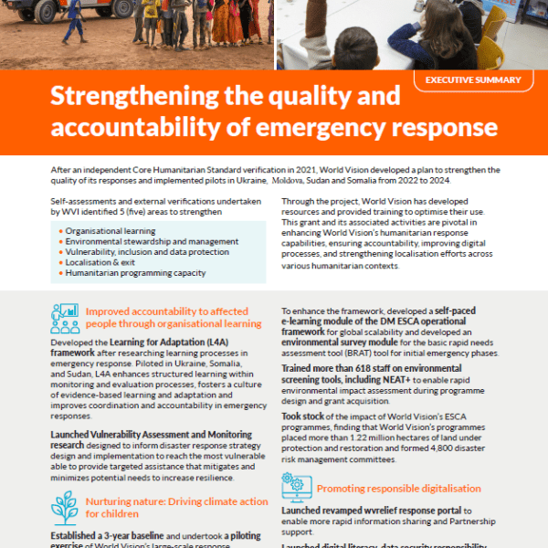 Strengthening the quality and accountability of emergency response ...