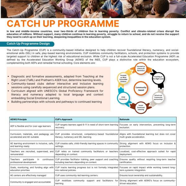 Catch Up Programme Brief | Education | World Vision International
