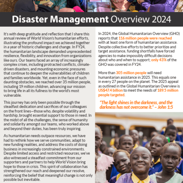 Disaster Management Overview 2024 | Disaster Management | World Vision ...
