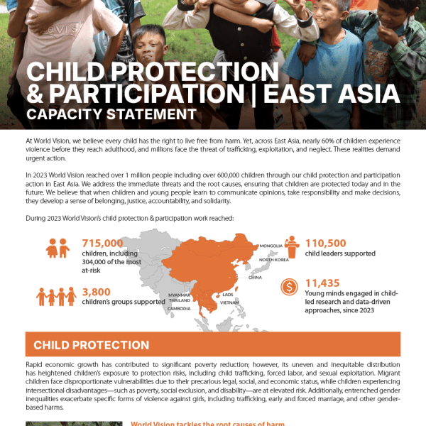 East Asia Capacity Statement | Child Protection & Participation | World ...
