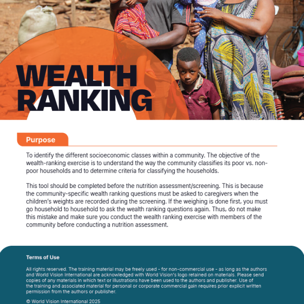 Participatory Wealth Ranking | Health | World Vision International