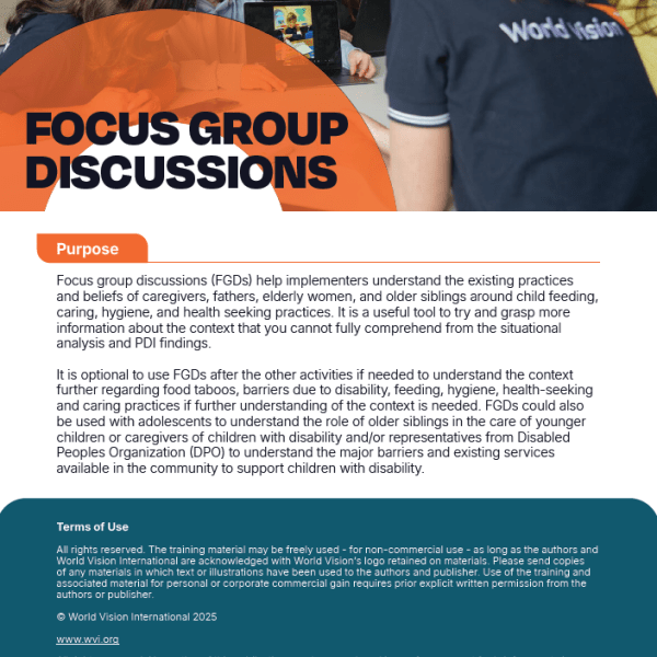 Focus Group Discussions | Health | World Vision International
