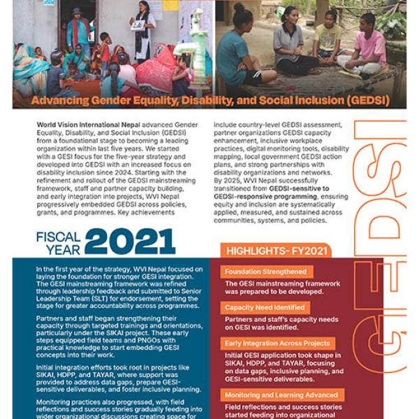 Advancing Gender Equality, Disability, and Social Inclusion (GEDSI) in ...