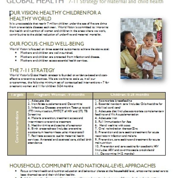 World Vision Health Strategy Overview | Health | World Vision International