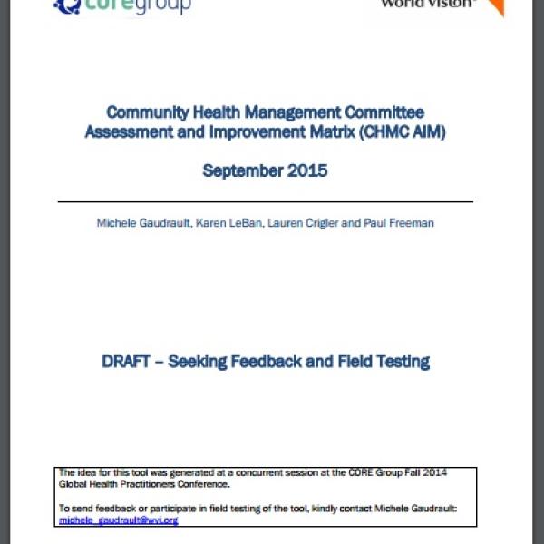Community Health Management Committee Assessment and Improvement Matrix ...