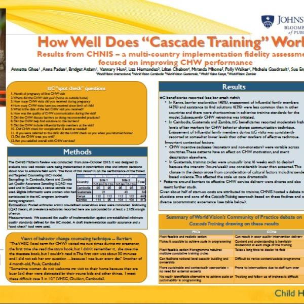 How Well Does Cascade Training Work | Health | World Vision International