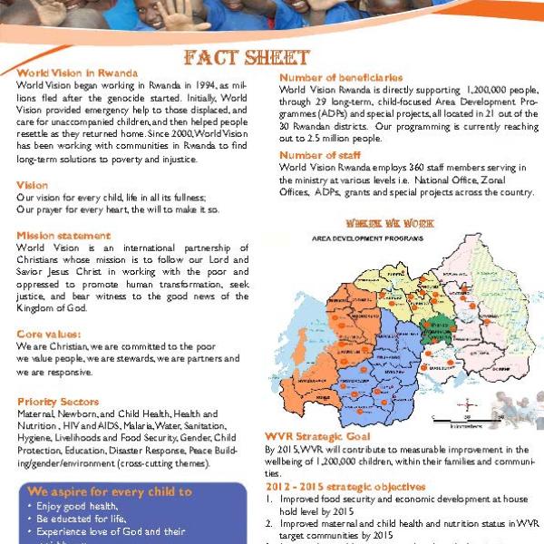 World Vision Rwanda Fact sheet | Rwanda | World Vision International