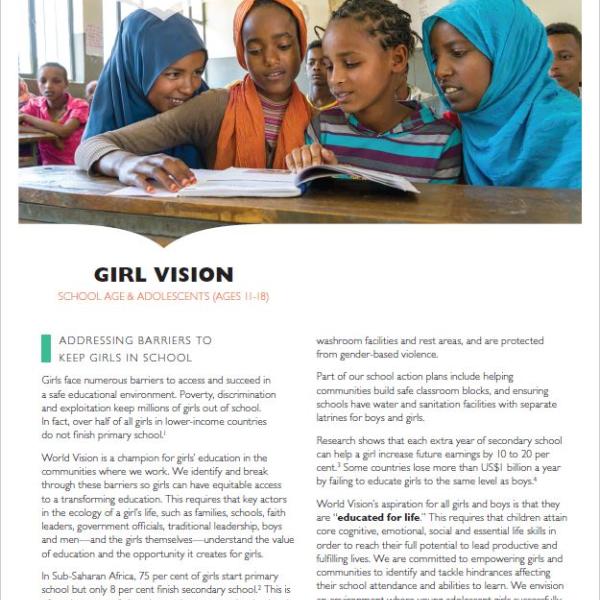 Girl Vision | Education | World Vision International