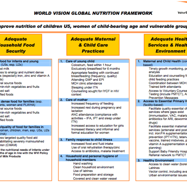 Global Nutrition Framework | World Vision International