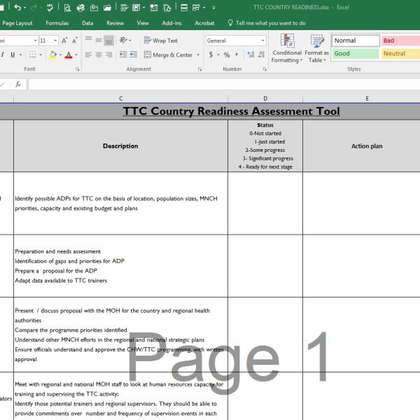 TTC Country Readiness Tool | Maternal, Newborn, and Child Health ...