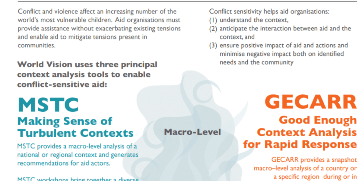 World Vision's Conflict-Sensitivity Tools | Peacebuilding and Conflict ...