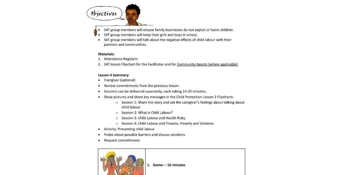 Child Protection -Savings for Transformation Lesson Plan 3 - Preventing ...