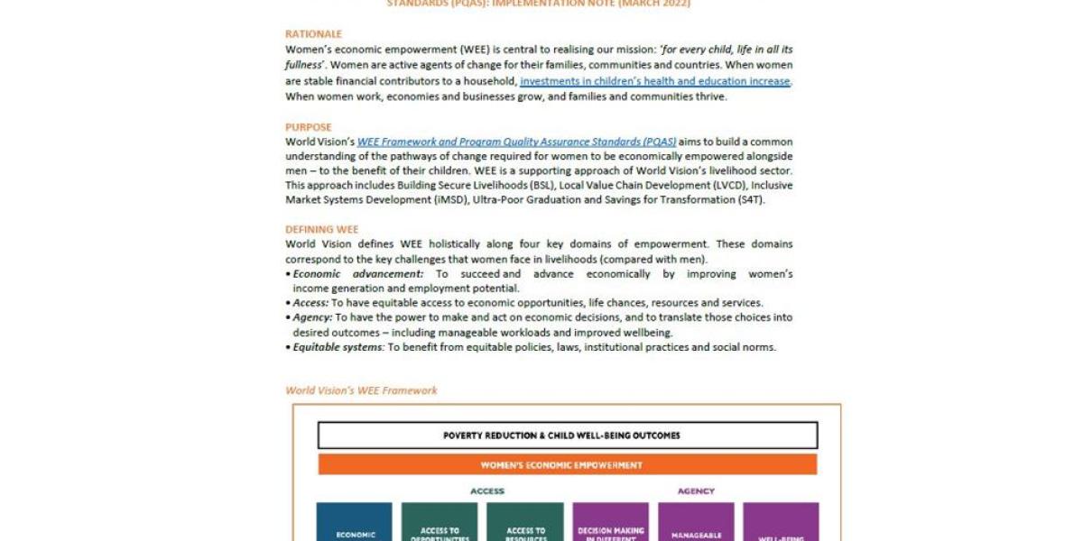 WEE PQAS and Framework Implementation Note | World Vision International