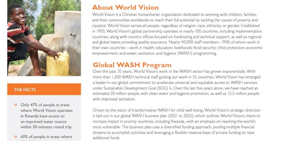 Rwanda WASH Capacity Statement | Water, Sanitation and Hygiene | World ...