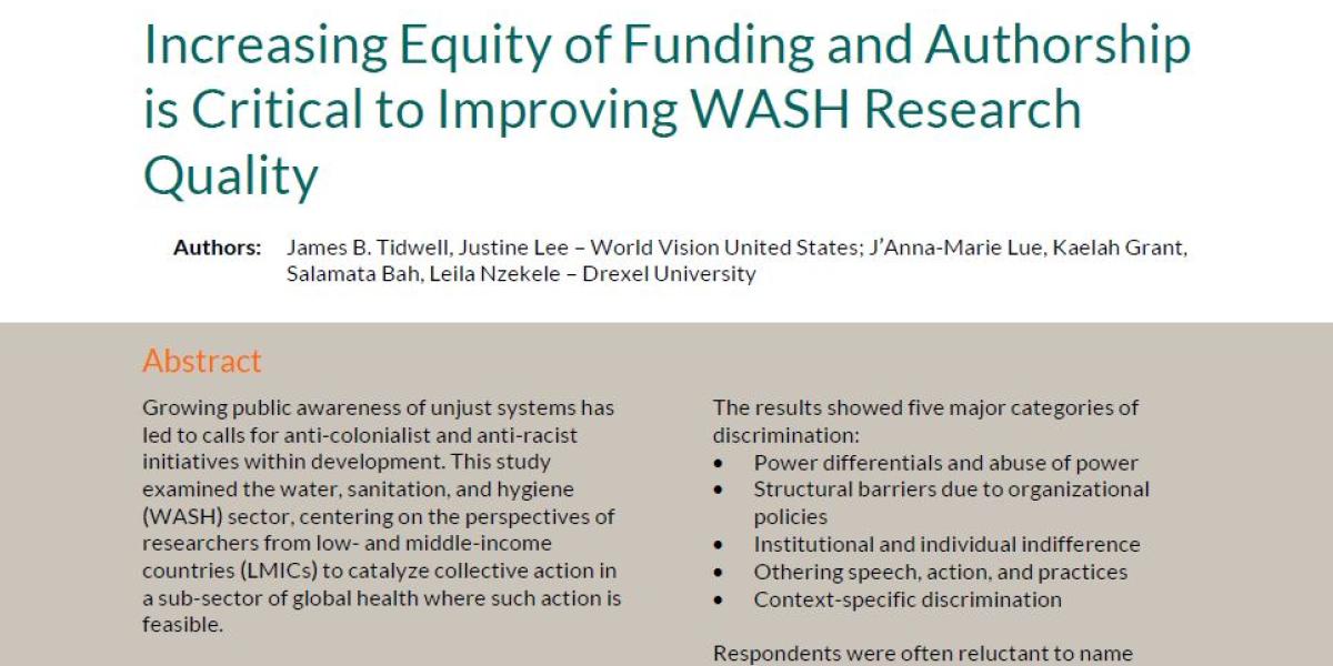 Technical Brief: Decolonising WASH Research | Water, Sanitation and ...
