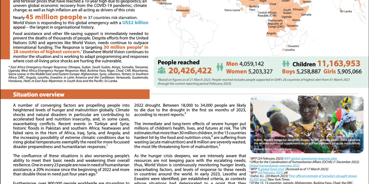 Global Hunger Response Situation Update - March 2023 | Global Hunger ...