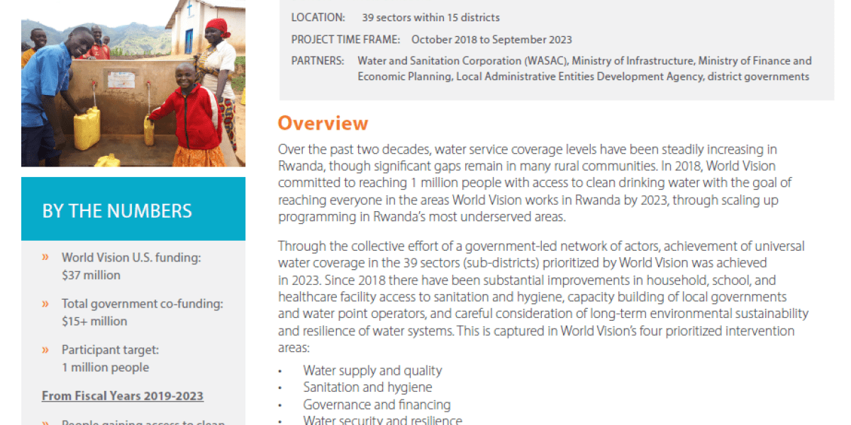 Universal Access to WASH in Rwanda | Water, Sanitation and Hygiene ...
