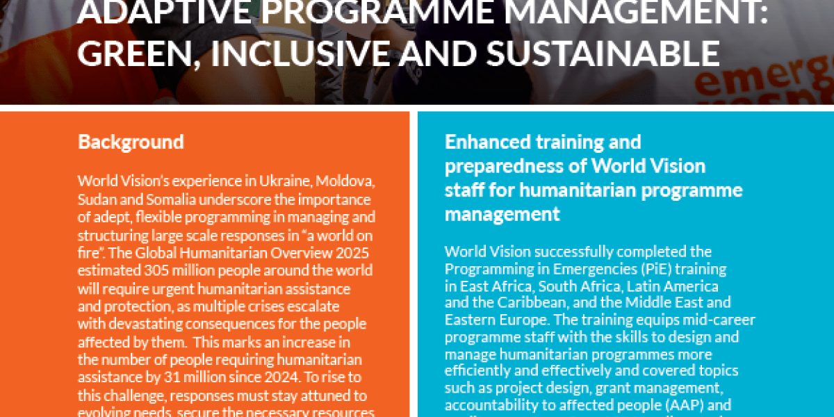 Adaptive programme management: green, inclusive and sustainable ...
