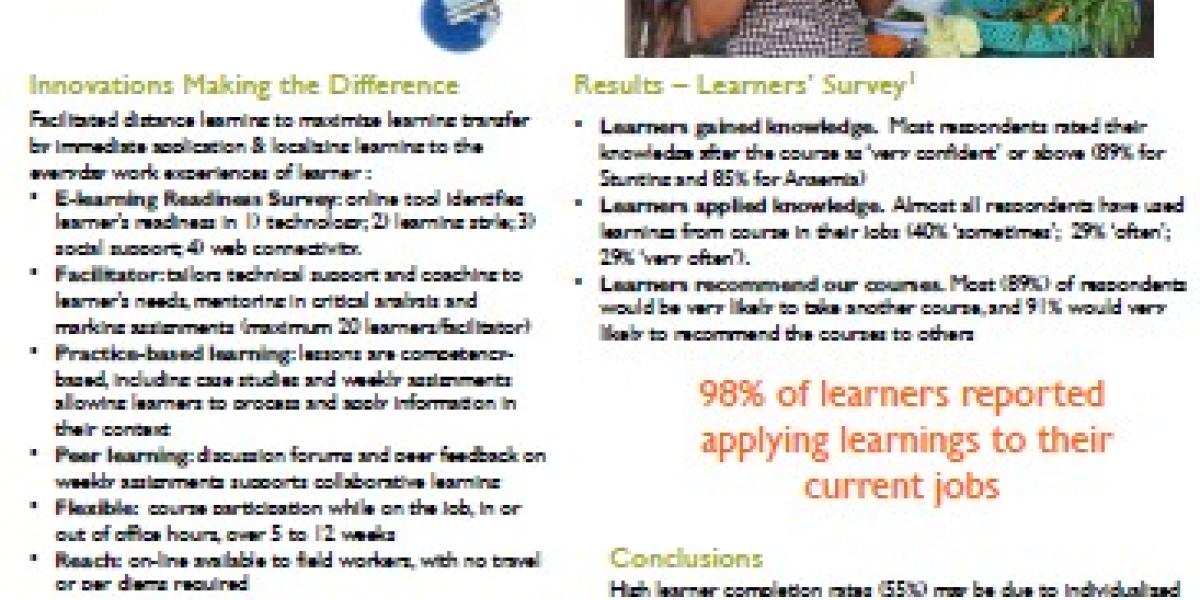 Distance Learning Poster | Nutrition | World Vision International